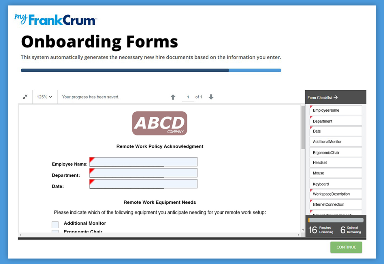Streamline Your Employee Onboarding Process with Custom Forms in MyFrankCrum